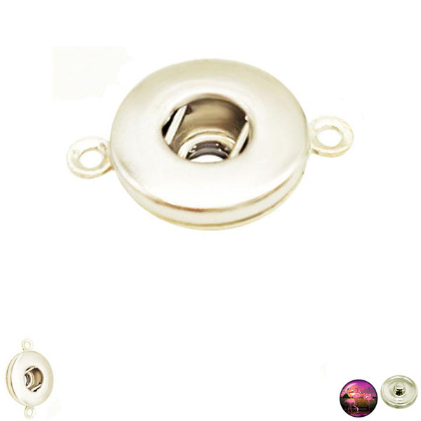 Snap button base 12mm round silver metal finding double loops – Merzies